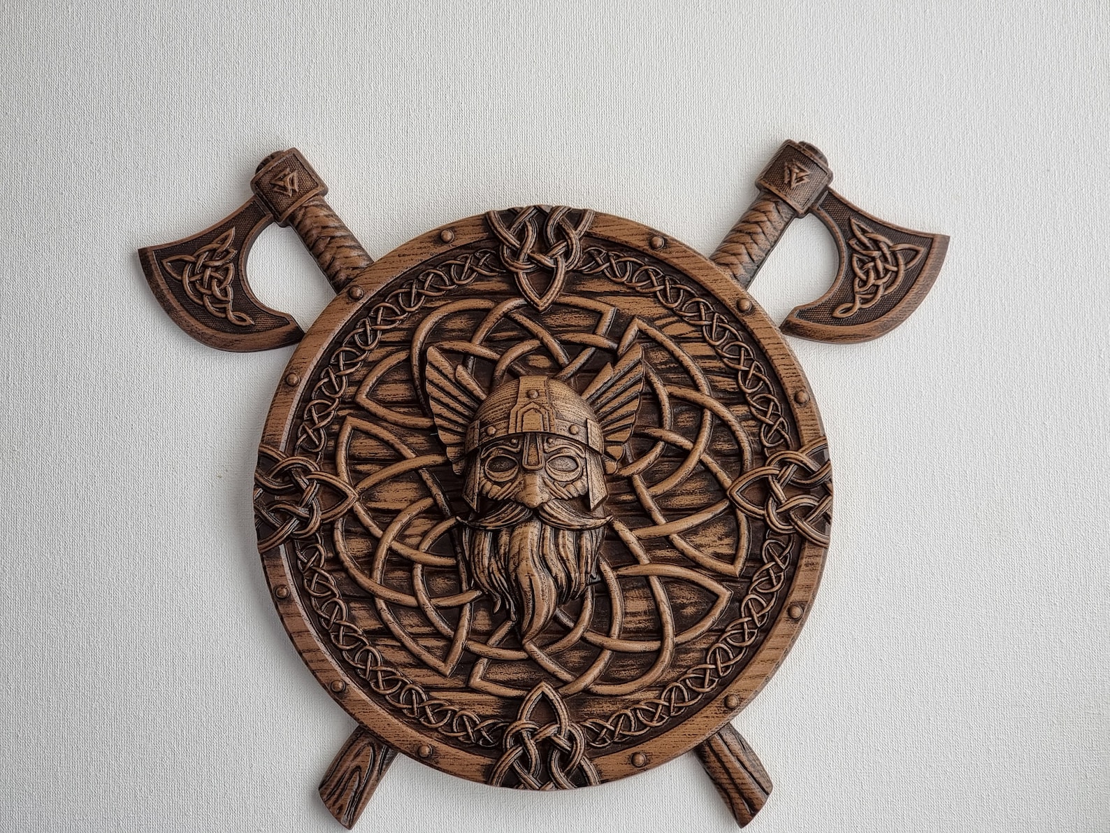 Viking Carved Panel Made of Wood Carved Celtic Viking of - Etsy