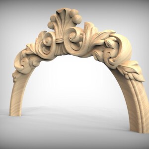 Baroque Style Wooden Arch Decoration Classic Swirls and Foliage Design ...
