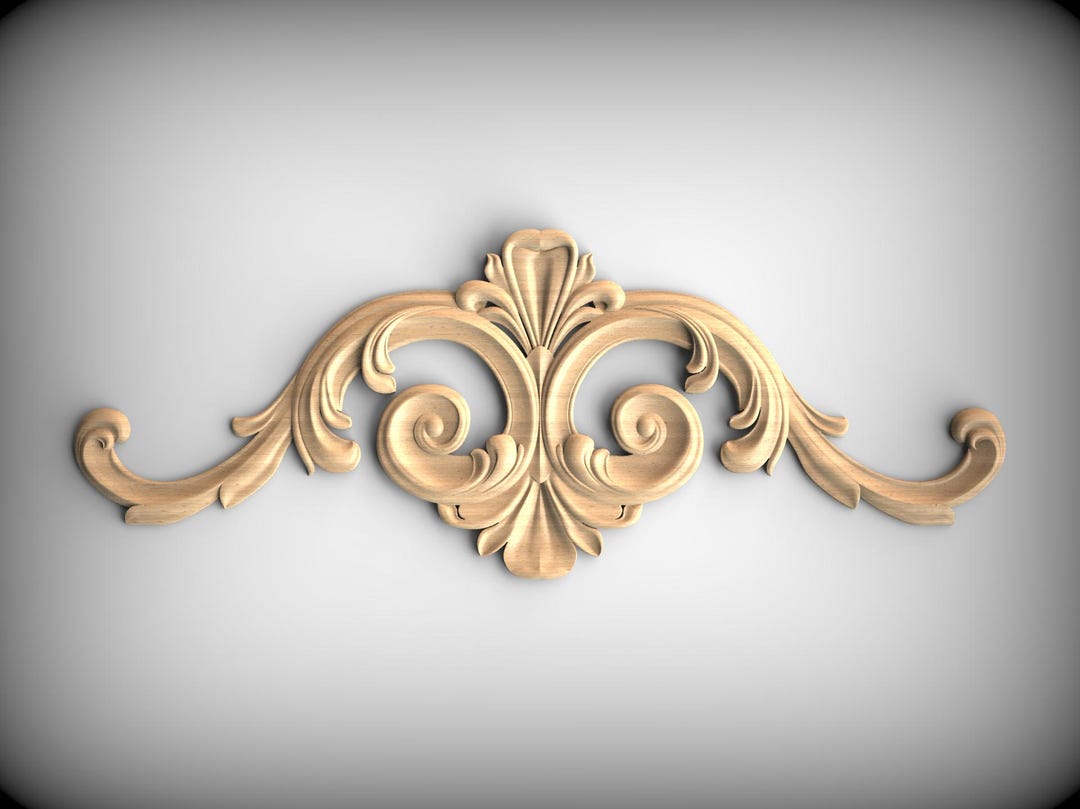 Elegant Curved Volute Wood Applique Refined Decor Accent, Furniture ...