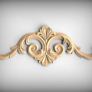 Elegant Curved Volute Wood Applique Refined Decor Accent, Furniture ...