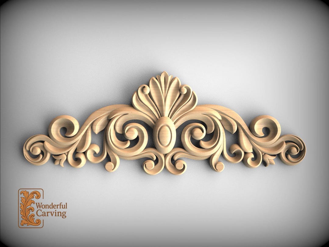 Scrollwork Wall Crest: Fan Design With Flowing Scrolls - Etsy