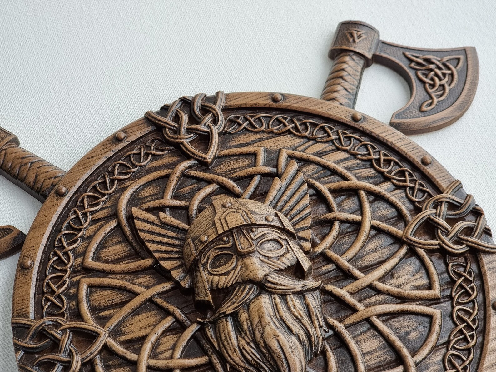 Viking Carved Panel Made of Wood Carved Celtic Viking of - Etsy