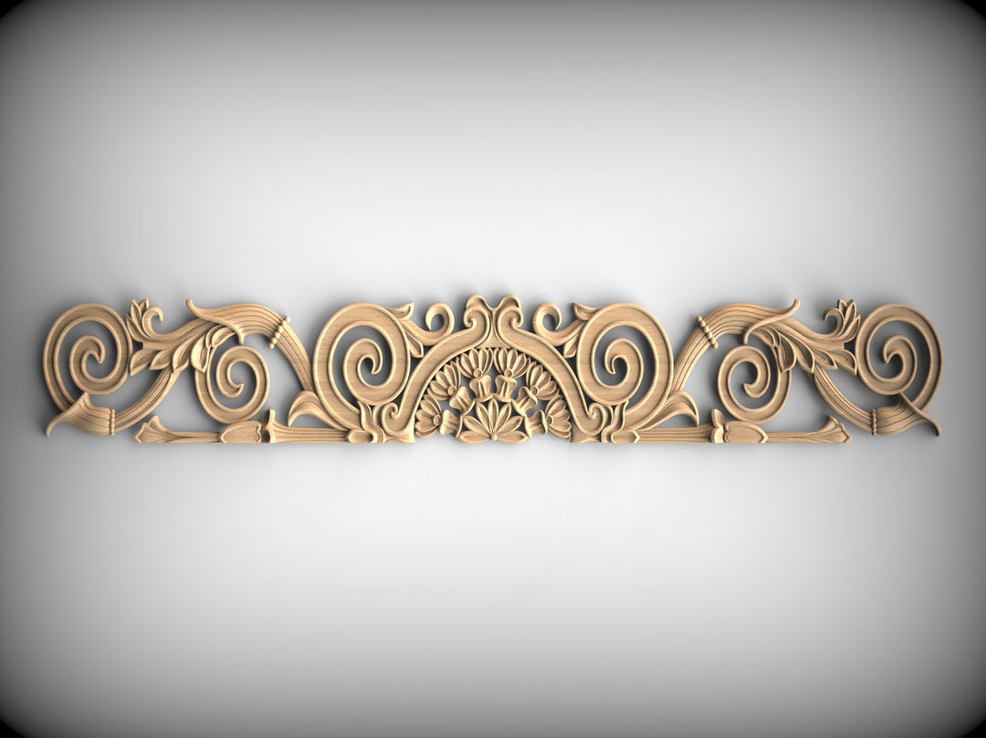 Victorian Floral Scrollwork Carved Wood Onlay – Home Wall ...