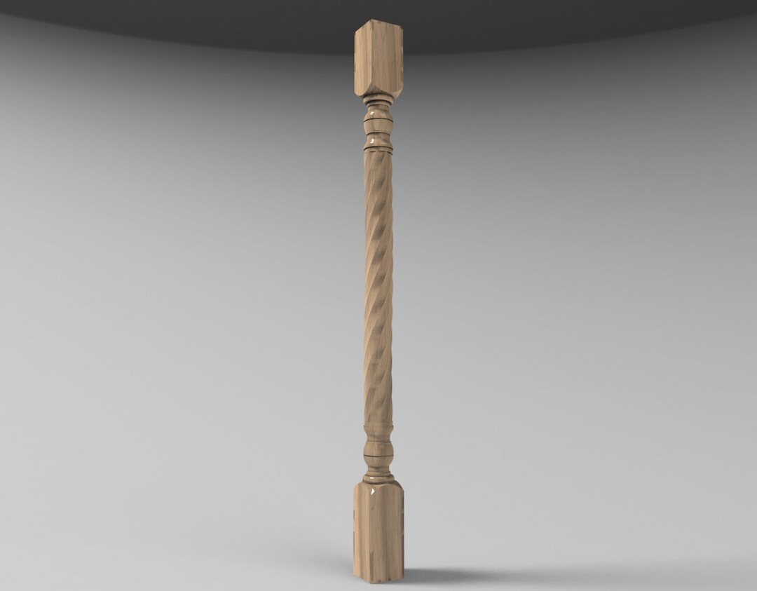 Classic Spiral Twist Wood Column Leg – Elegant Carved Pillar for ...