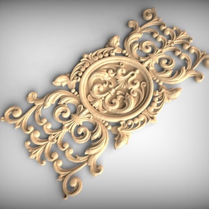 Vertical Filigree Carved Wood Onlay Intricate Furniture Applique, 1pc ...