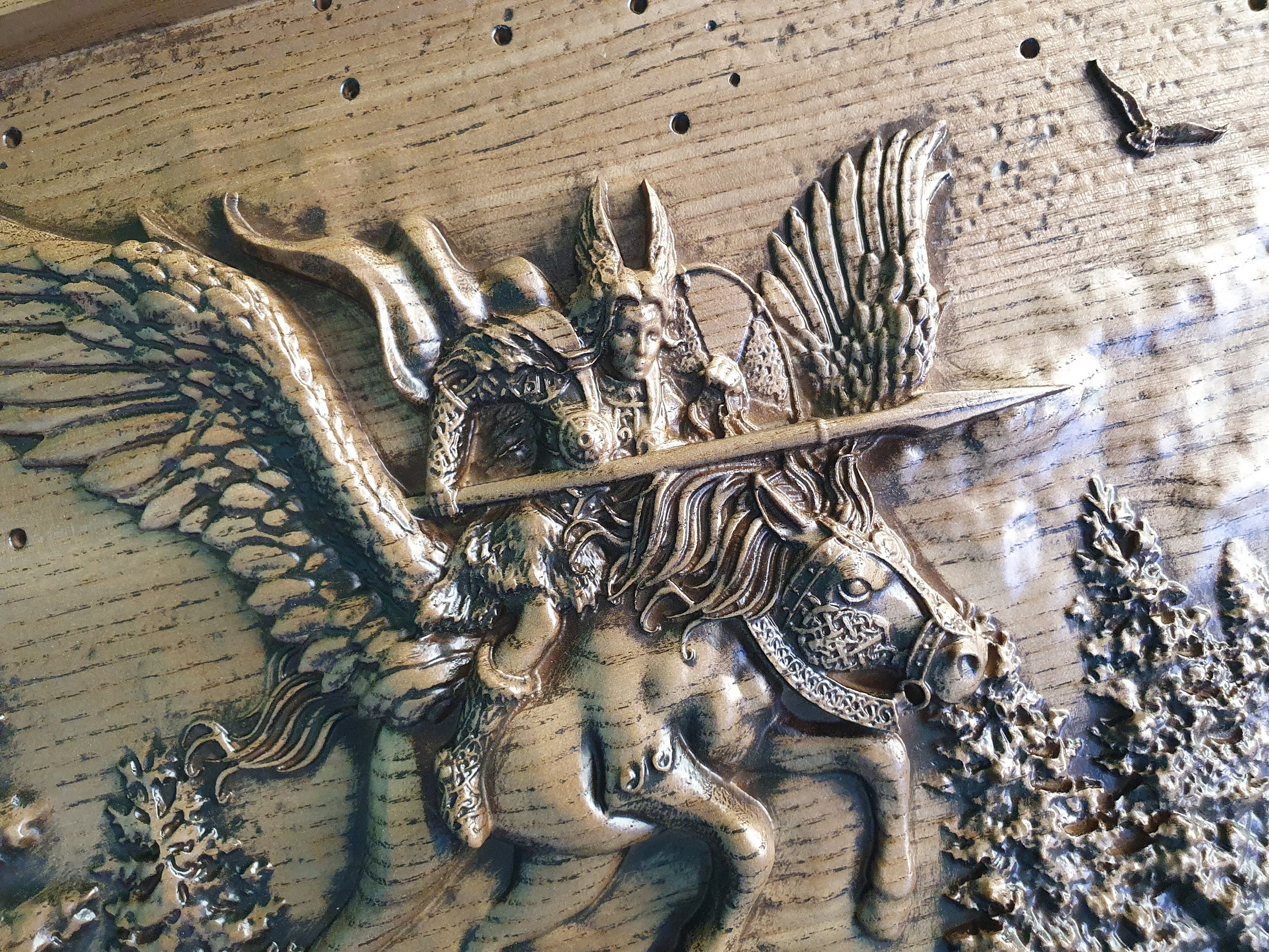 Carved Valkyrie Wall Art: Painted Celtic Norse Mythology Panel - Etsy