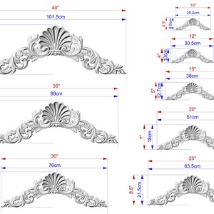 Arched Wooden Shell Decor, Millwork Wood Decorative Shell Applique ...