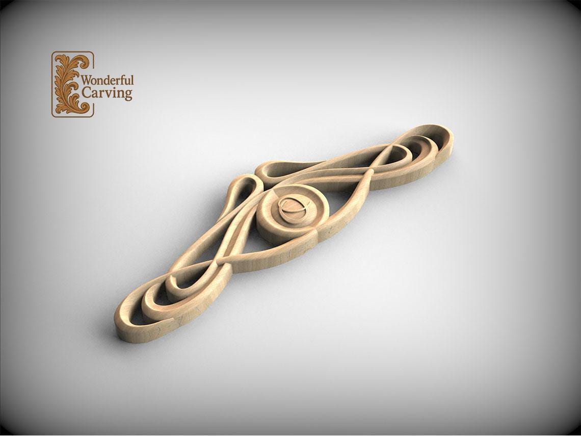 Art Nouveau Wood Applique: Oval Scroll Design With Custom Center - Etsy