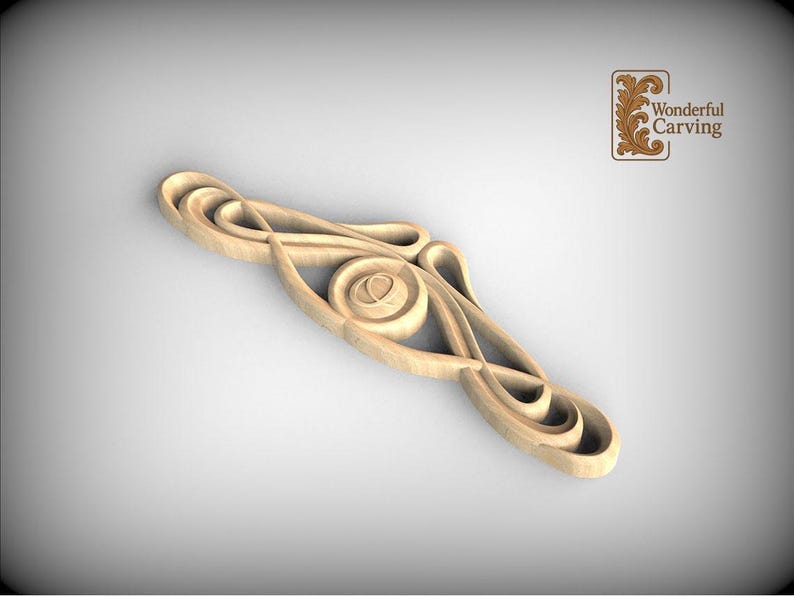 Art Nouveau Wood Applique: Oval Scroll Design With Custom Center - Etsy