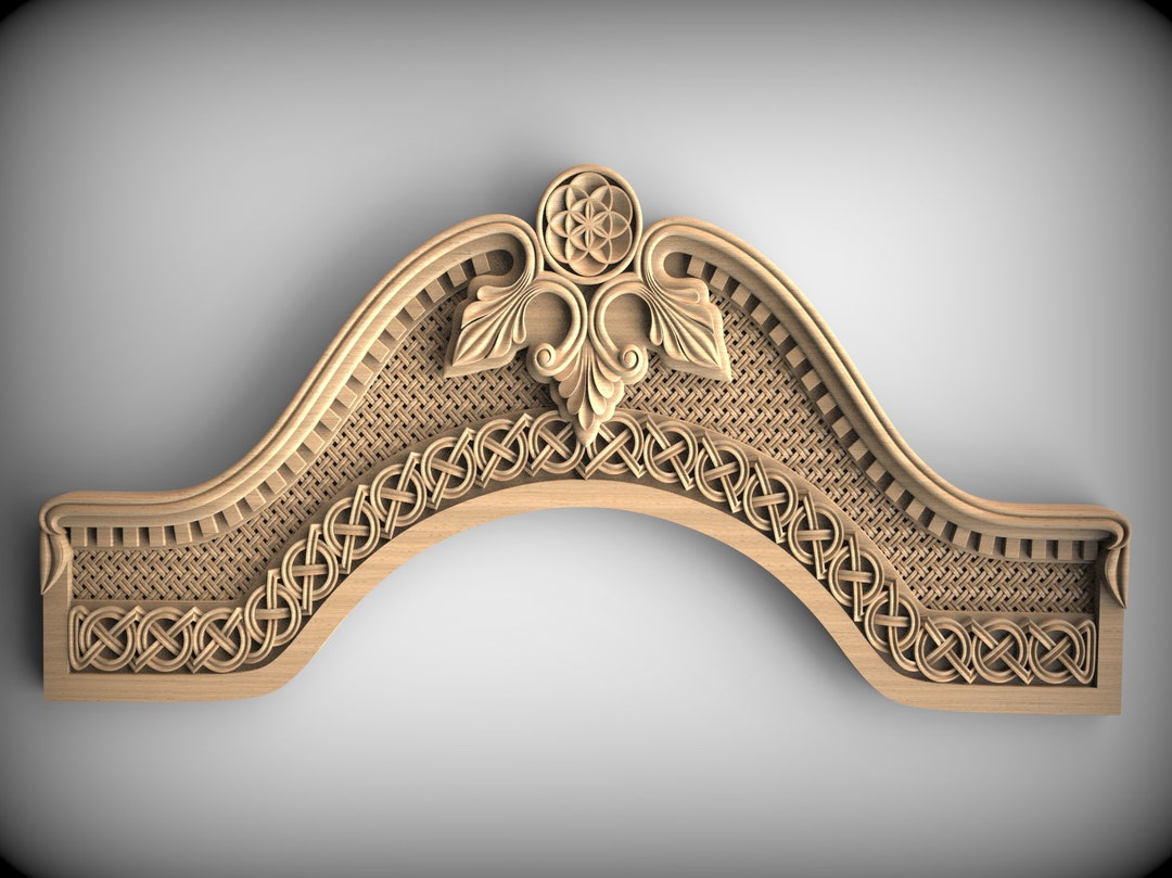 Arched Celtic Knot Wood Onlay, Ornate Wooden Arch Applique, 1 Pc ...