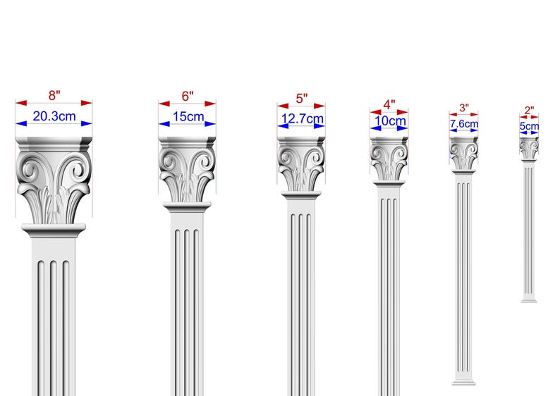 Pilaster Column: Ionic Style Fluted Design (custom Size Available ...