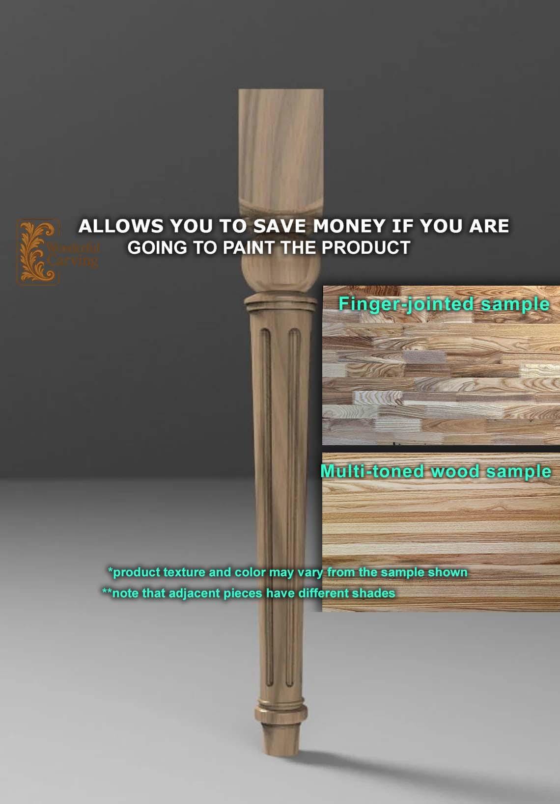 Decorative Table Leg: Rounded Fluted Style (70 Cm Height) - Etsy