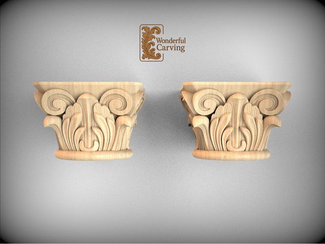 Etruscan Scroll Capitals – Verdant Crest Set of 2pc - Etsy
