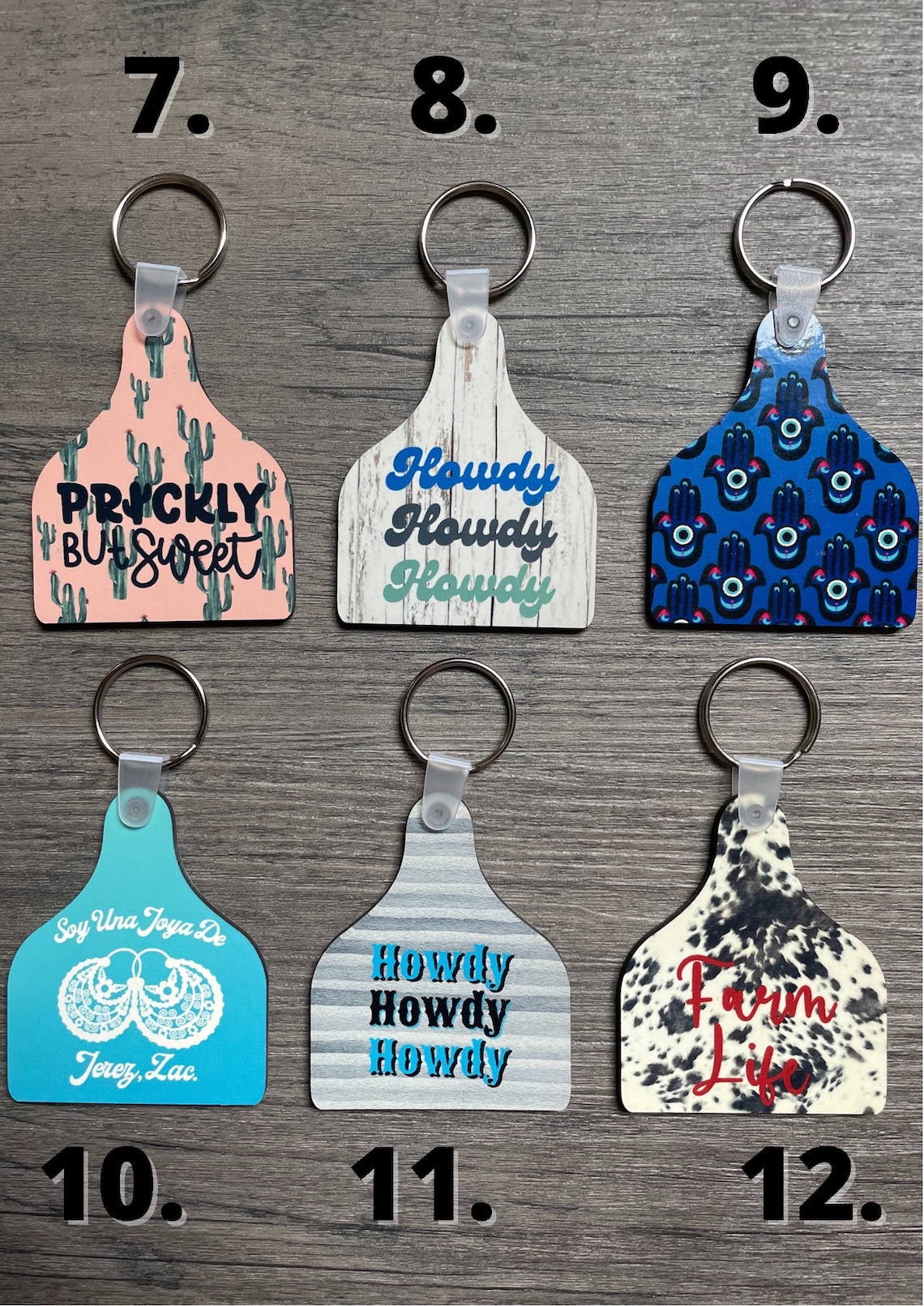 Cow Ear Tag Keychaincow Tagcow Keychainhowdyrodeocowhide - Etsy