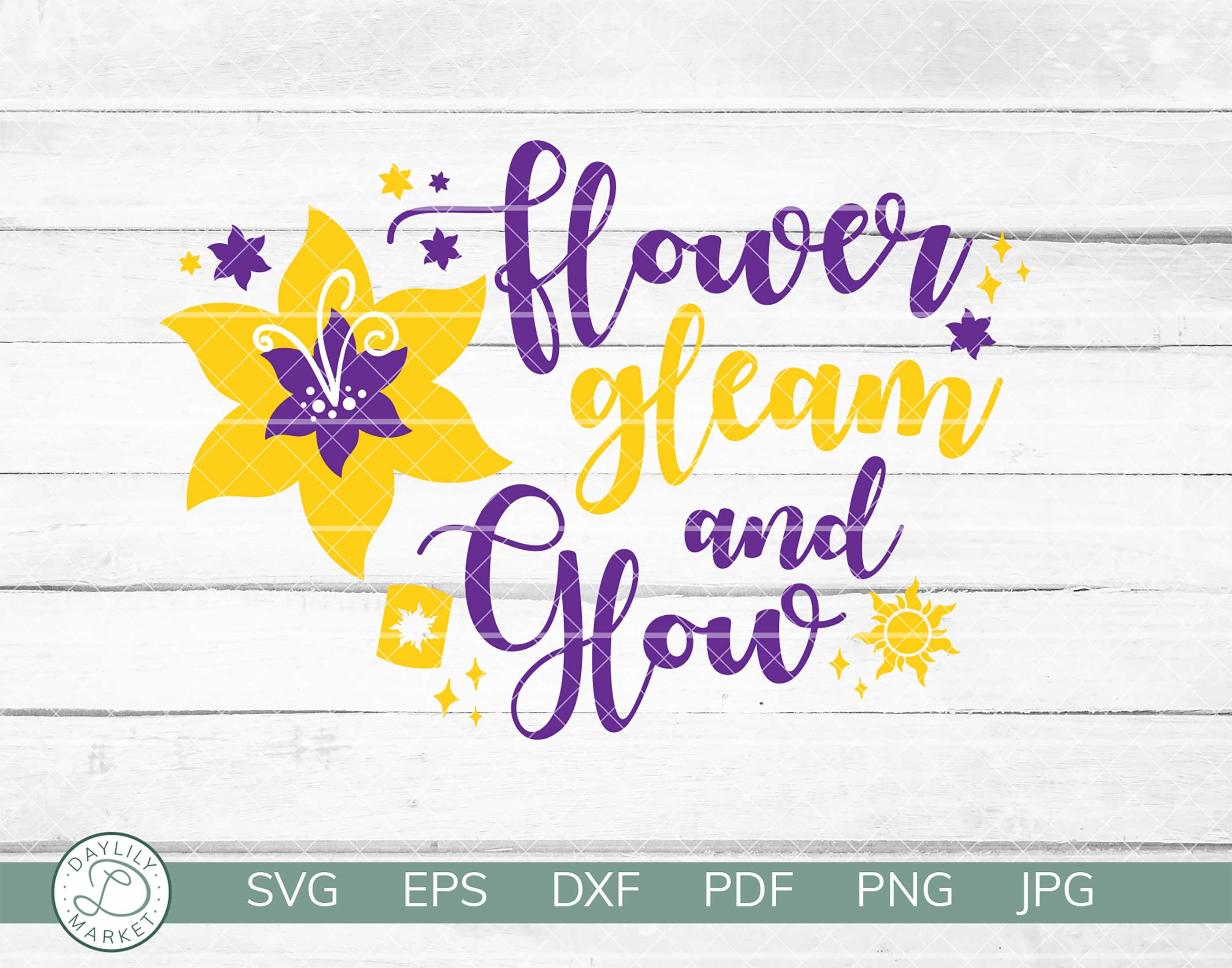 Flower Gleam and Glow SVG Tangled SVG Rapunzel Lost - Etsy UK