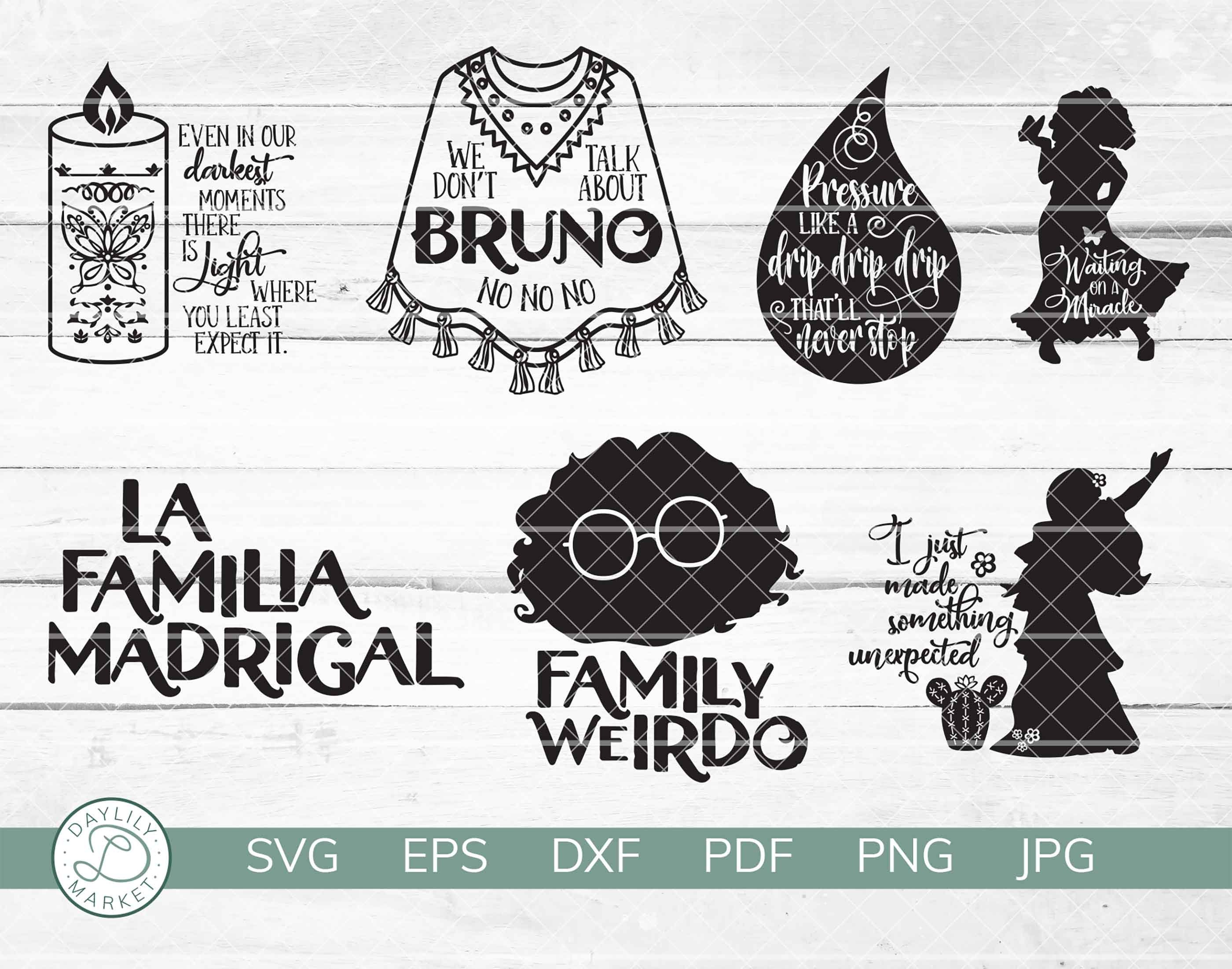 Encanto Bundle Encanto SVG We Don't Talk About Bruno | Etsy Australia