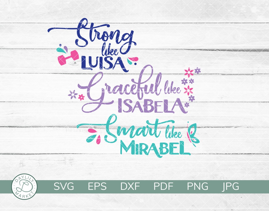 Encanto SVG | Strong Like Luisa, Graceful Like Isabela, Smart Like ...