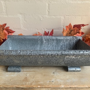 Aged Zinc Metal Shallow Curved Trough - Etsy UK