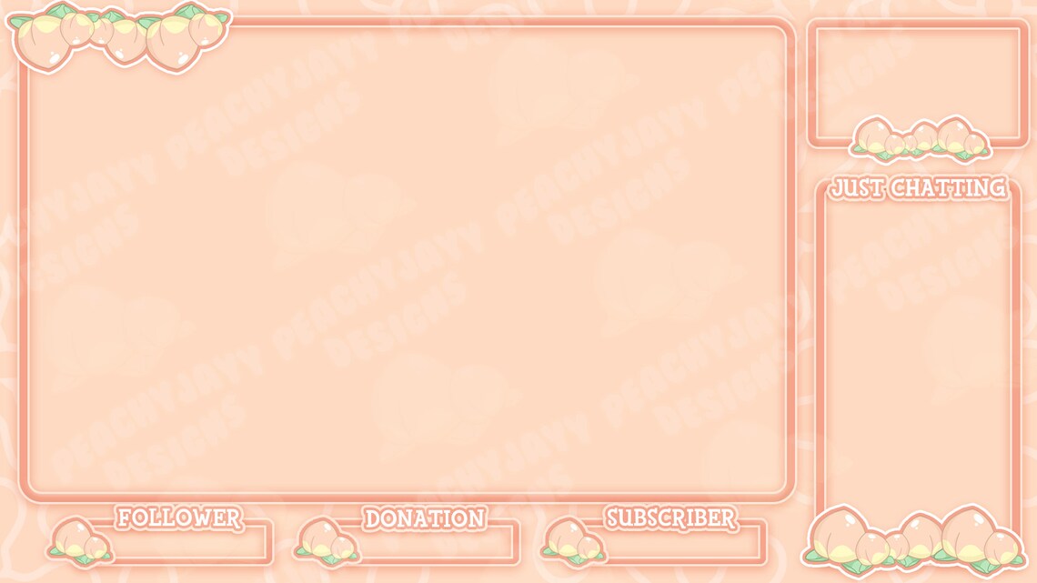 Pastel Peach Streaming Overlay Twitch | Etsy