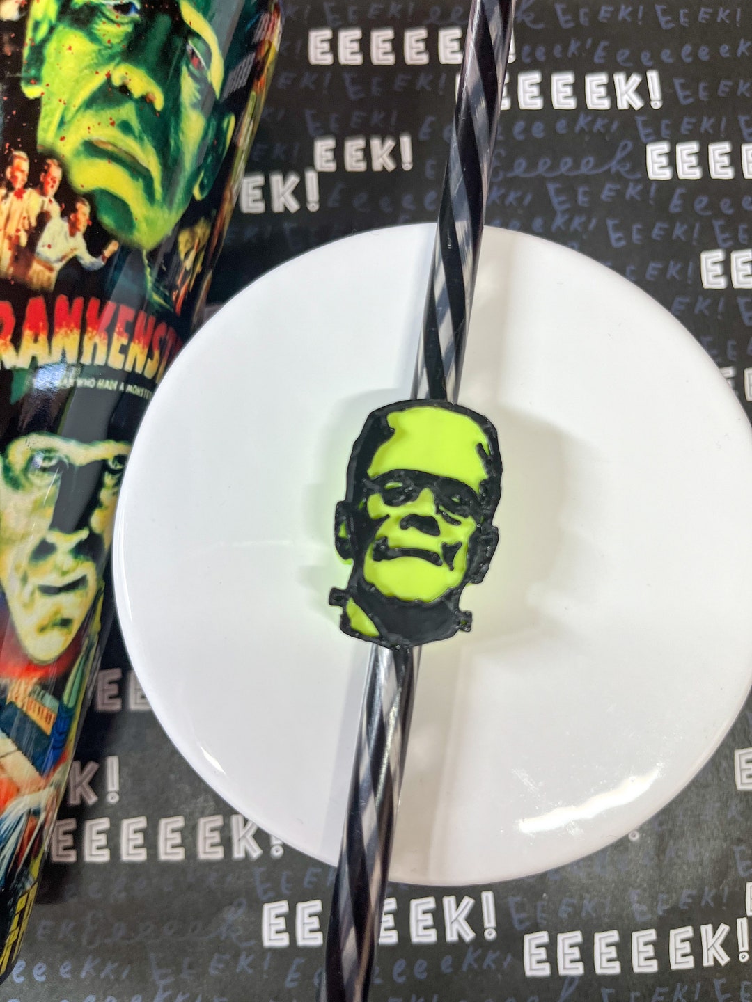 Halloween Straw Topper Spooky Straw Topper Zombie Straw Topper Monster ...