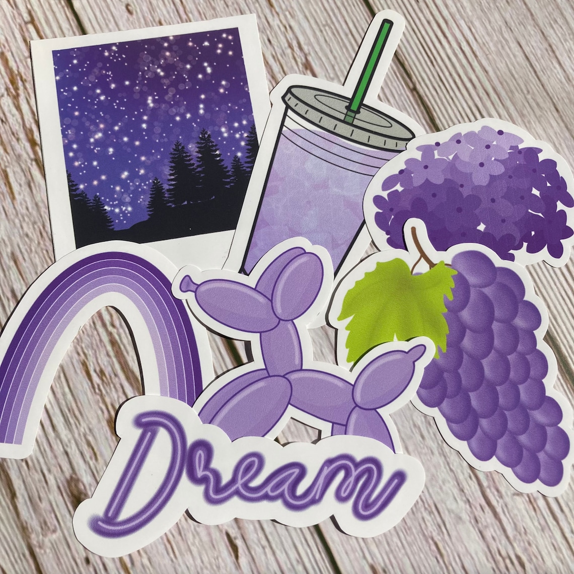 Purple Aesthetic Sticker Pack / Purple Stickers / Gift / Cute | Etsy