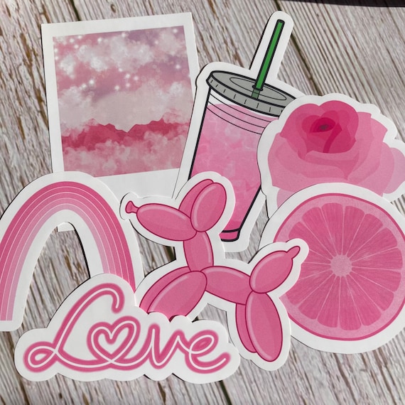 Pink Aesthetic Sticker Pack / Pink Stickers / Gift / Cute | Etsy