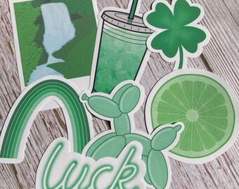 Aesthetic Stickers Pack Green - Etsy