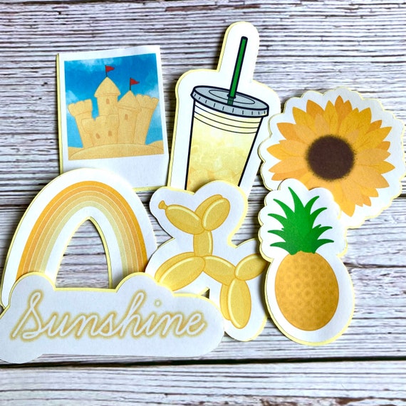 Yellow Aesthetic Sticker Pack / Yellow Stickers / Gift / Cute - Etsy