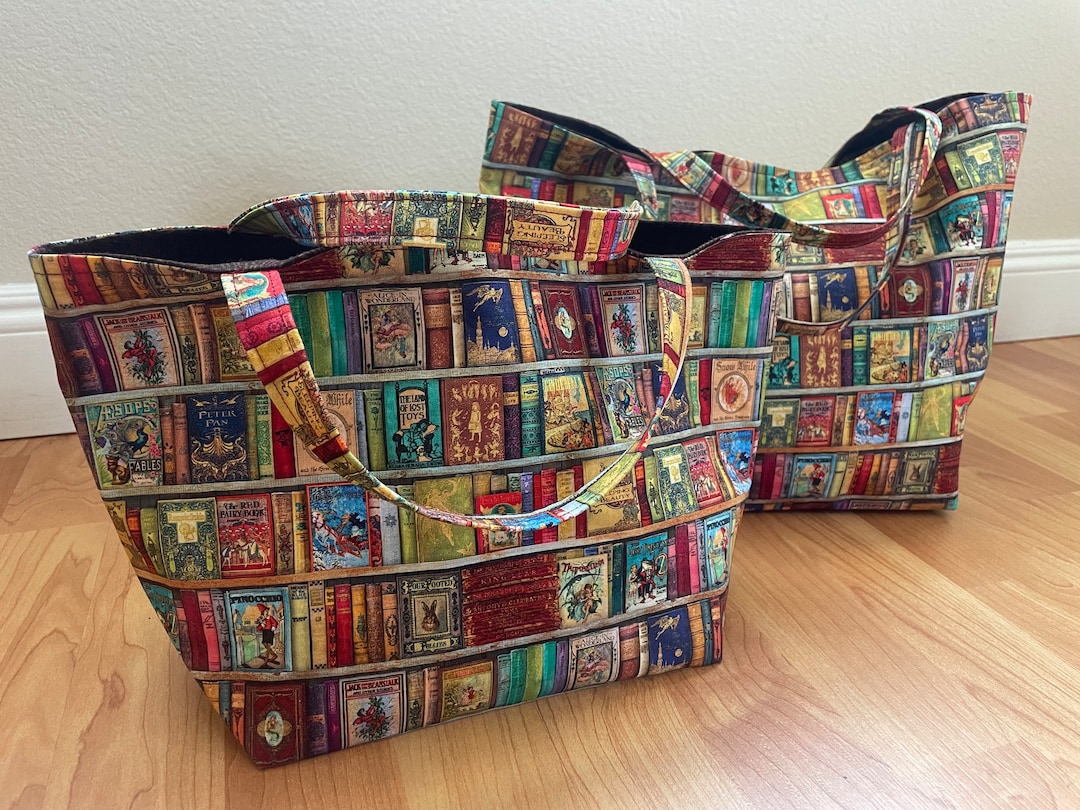 Handmade Reusable Tote Bags • Book/library Tote • Book Lover Gift Idea ...