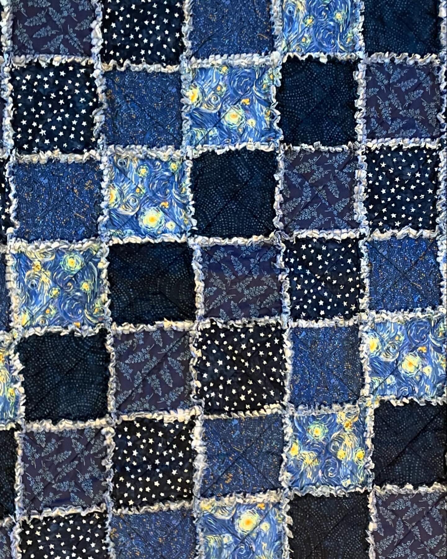 Starry Night Themed Quilt Throw Blanket Handmade Blanket - Etsy