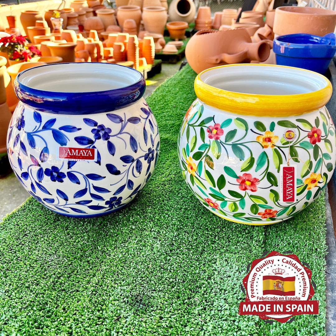Spanish Ceramic Pot - Hand Painted - Highest Quality - Full Hand ...