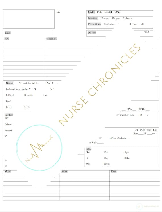 Neuro ICU Report Sheet | Etsy