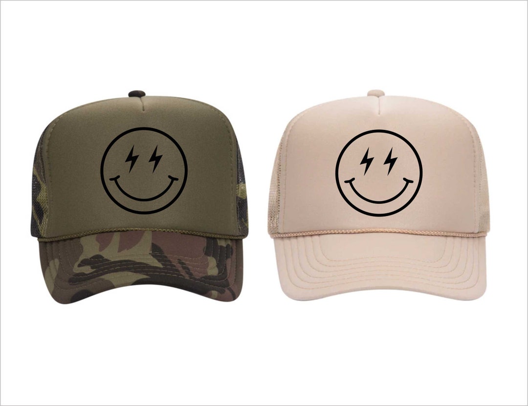 Smiley Trucker Hat, Smiley Face Trucker Cap, Fall Hats - Etsy
