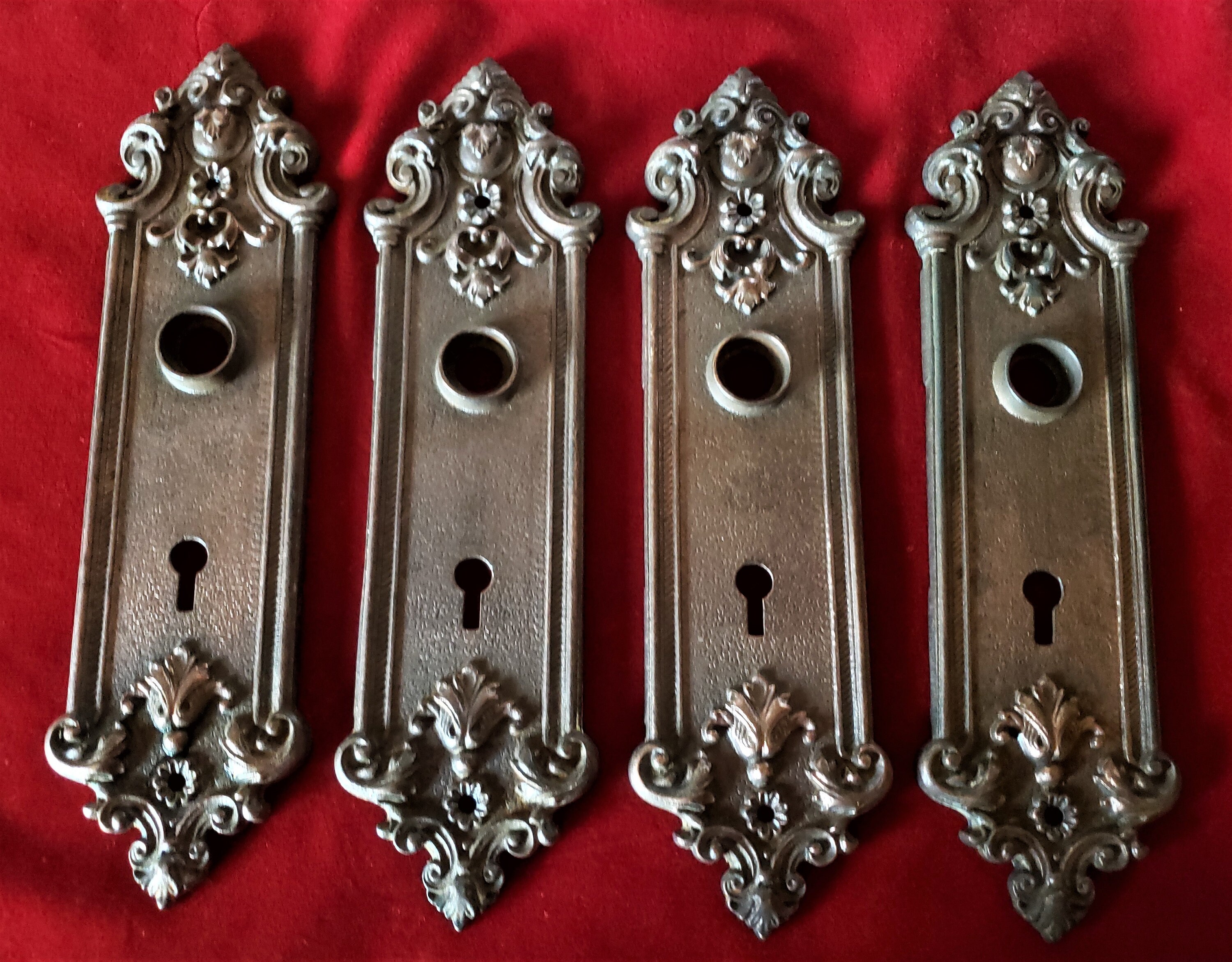 Large Victorian Cast Metal Back Plates, Detail in Relief. Pattern ...