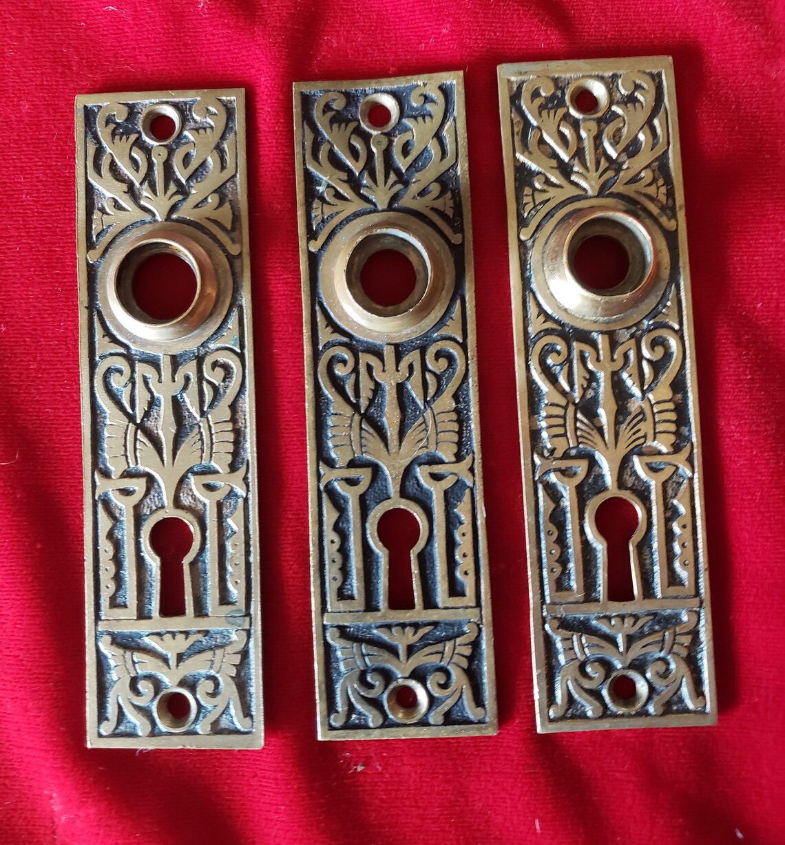 Victorian Cast Brass Vernacular Back Plates Manufactured by | Etsy