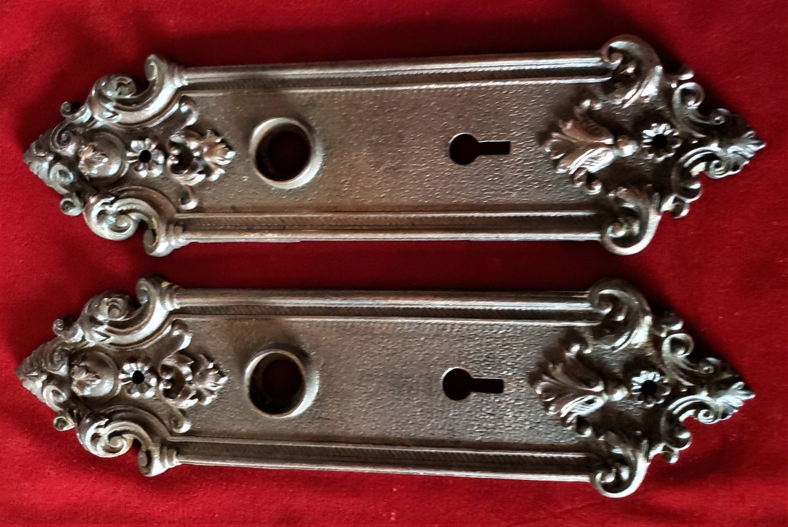 Large Victorian Cast Metal Back Plates, Detail in Relief. Pattern ...