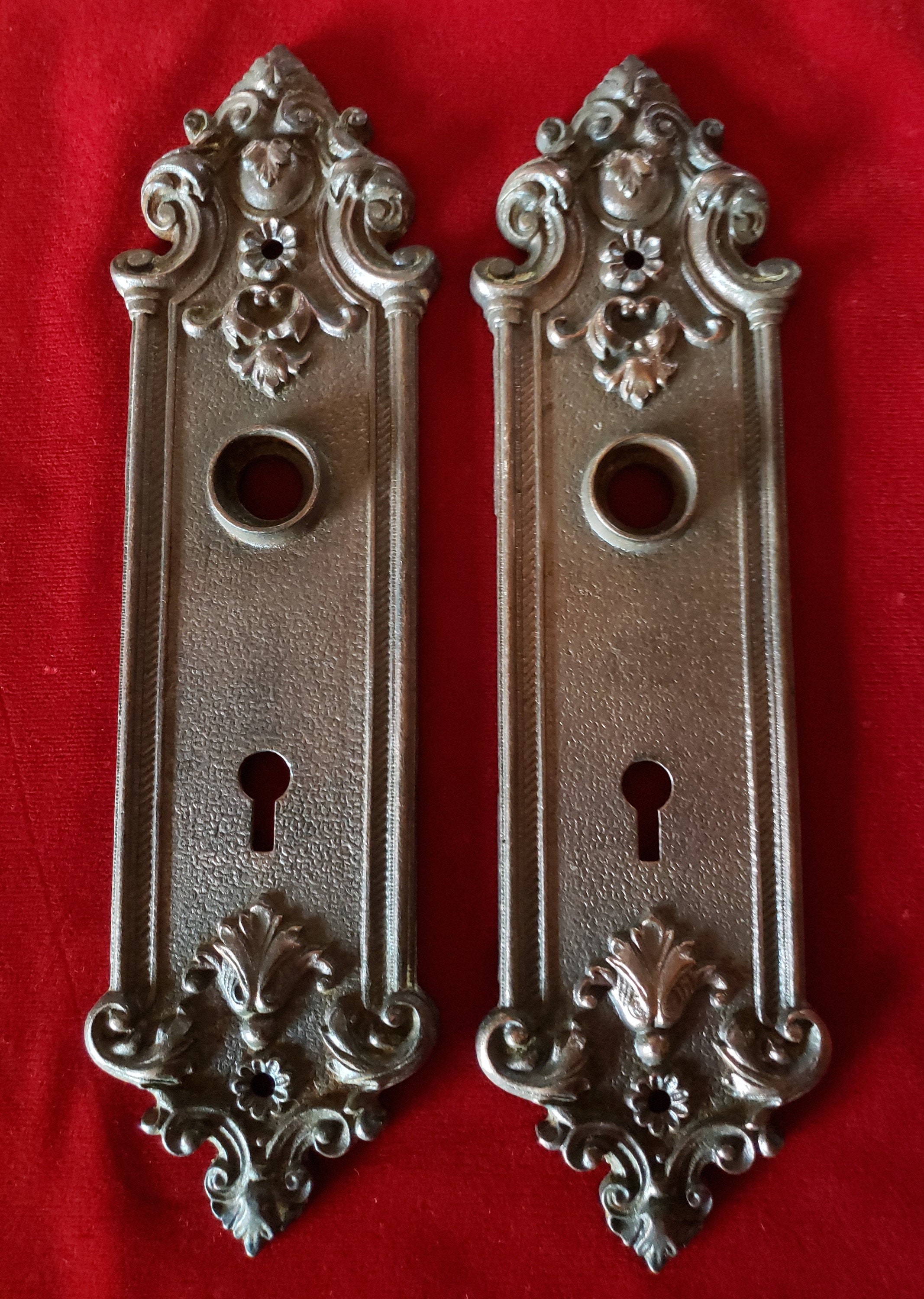 Large Victorian Cast Metal Back Plates, Detail in Relief. Pattern ...