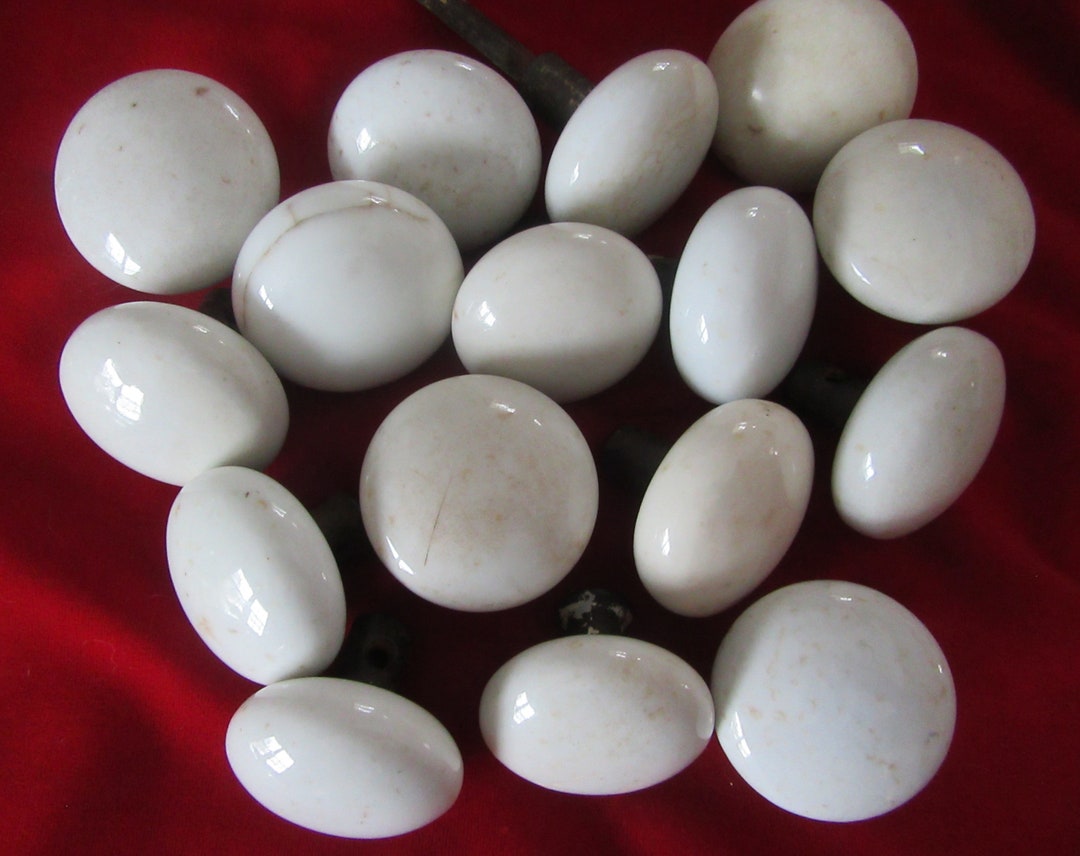 Slightly Distressed Victorian White Porcelain Door Knobs, Otherwise is ...