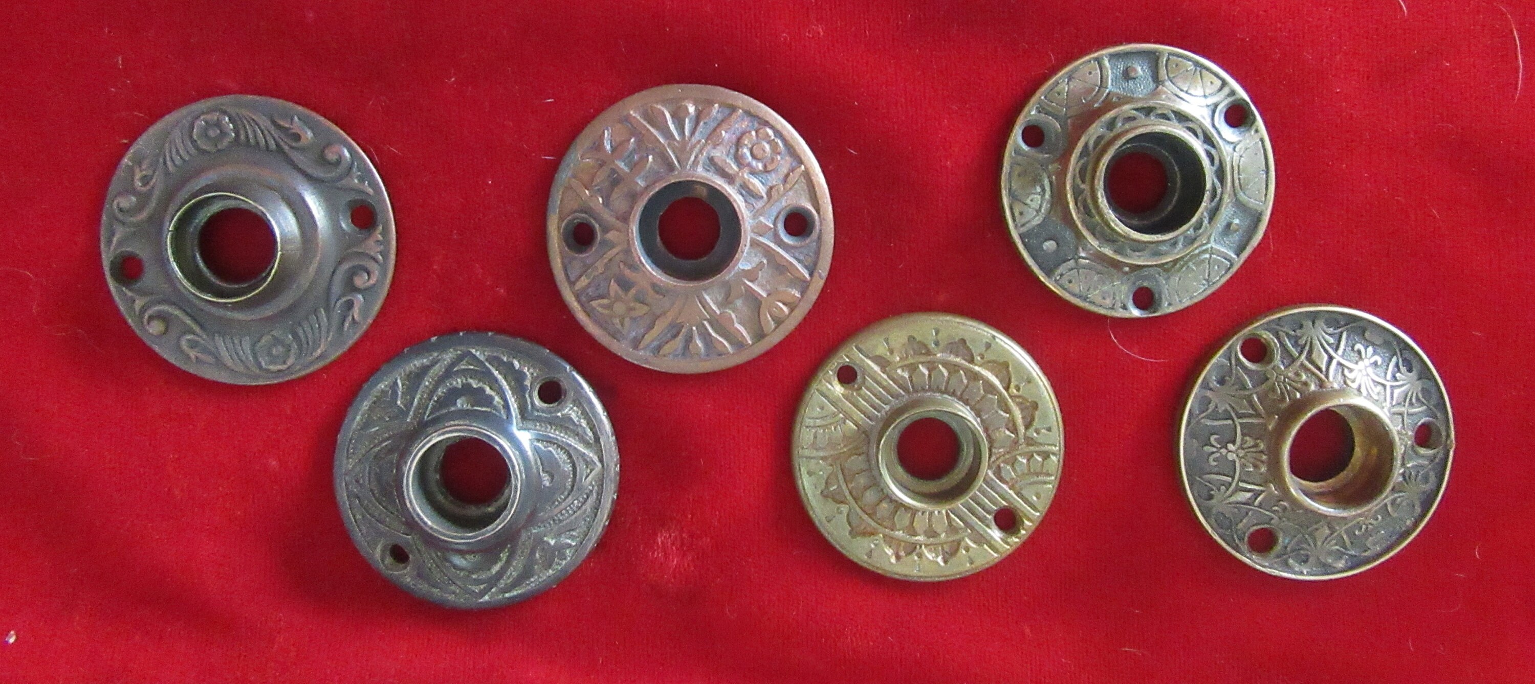 Individual Ornate, Victorian Cast Brass or Cast Iron Rosettes, C. 1890 ...