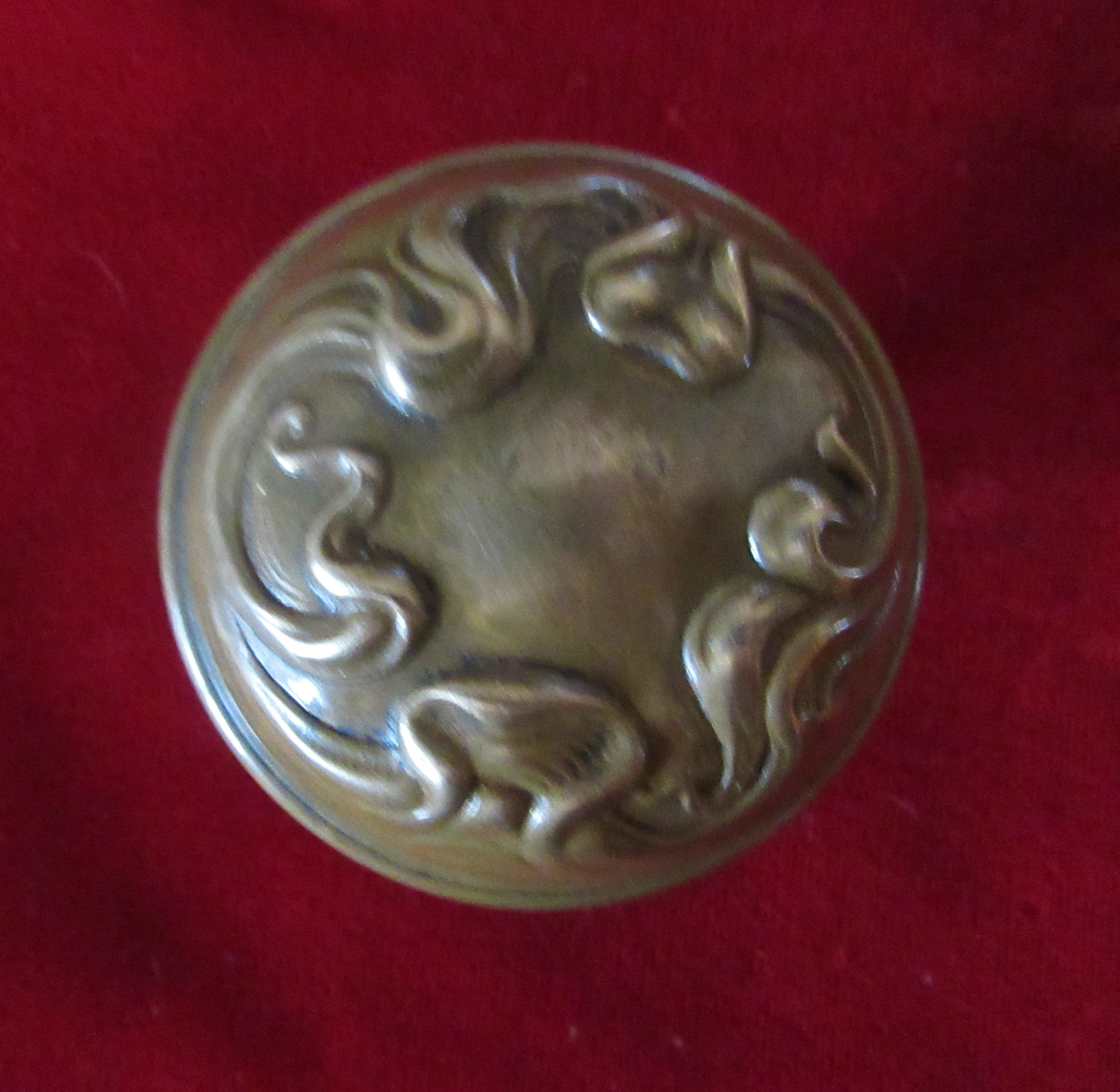 ALBY, Art Nouveau Wrought Brass Set Including 2 Door Knobs, 2 Back ...