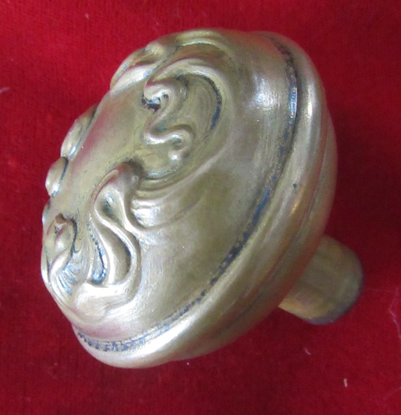 ALBY, Art Nouveau Wrought Brass Set Including 2 Door Knobs, 2 Back ...