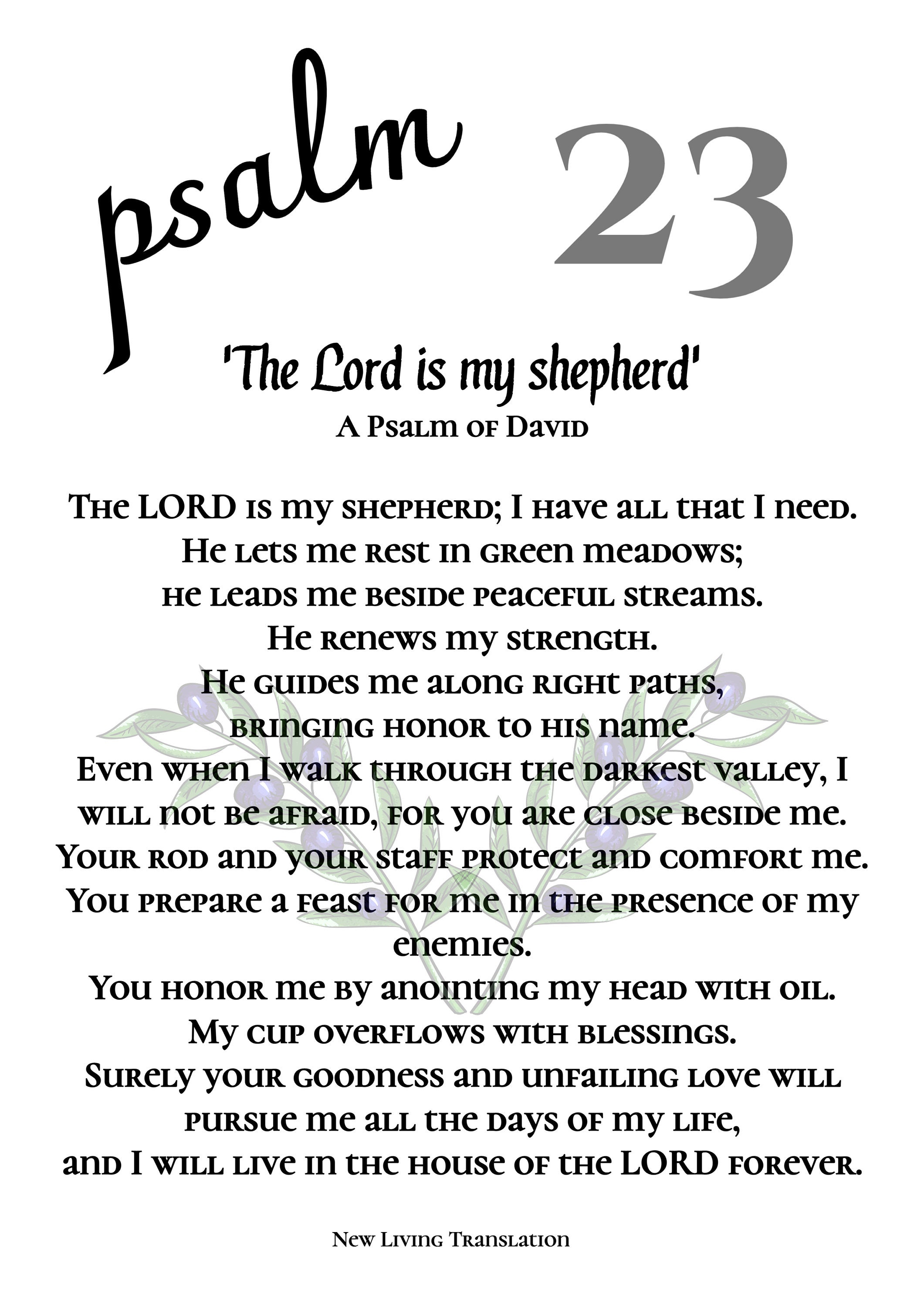 Psalm 23 Kjv Printable