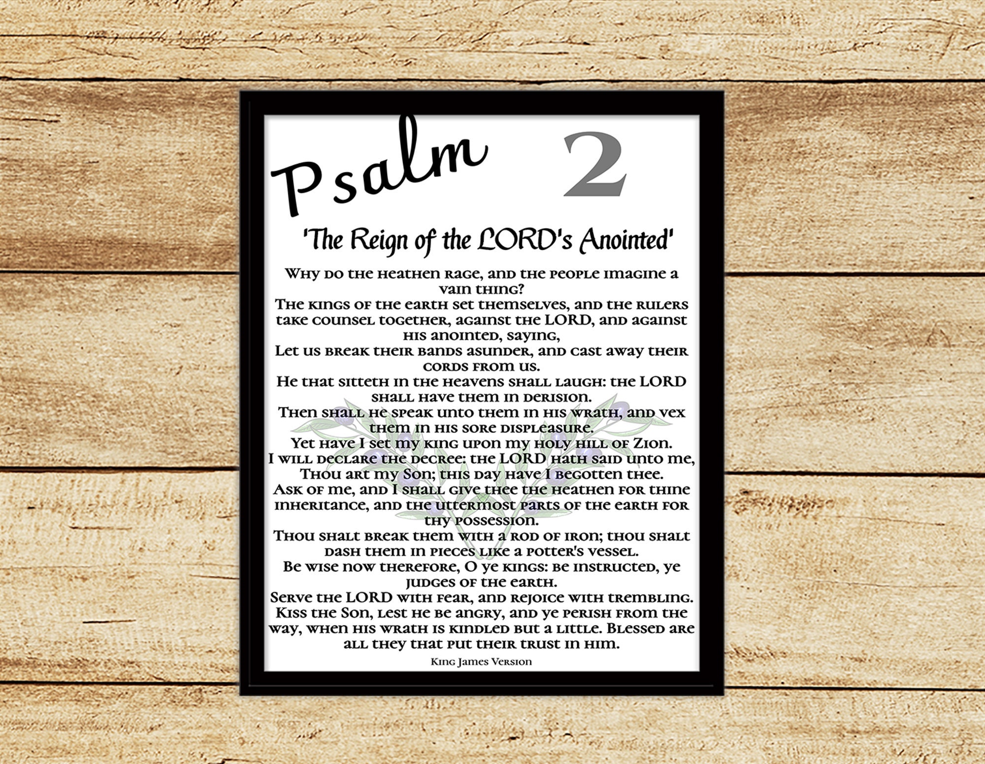 Psalm 2 Digital Print. English, King James, English Standard and 8 ...