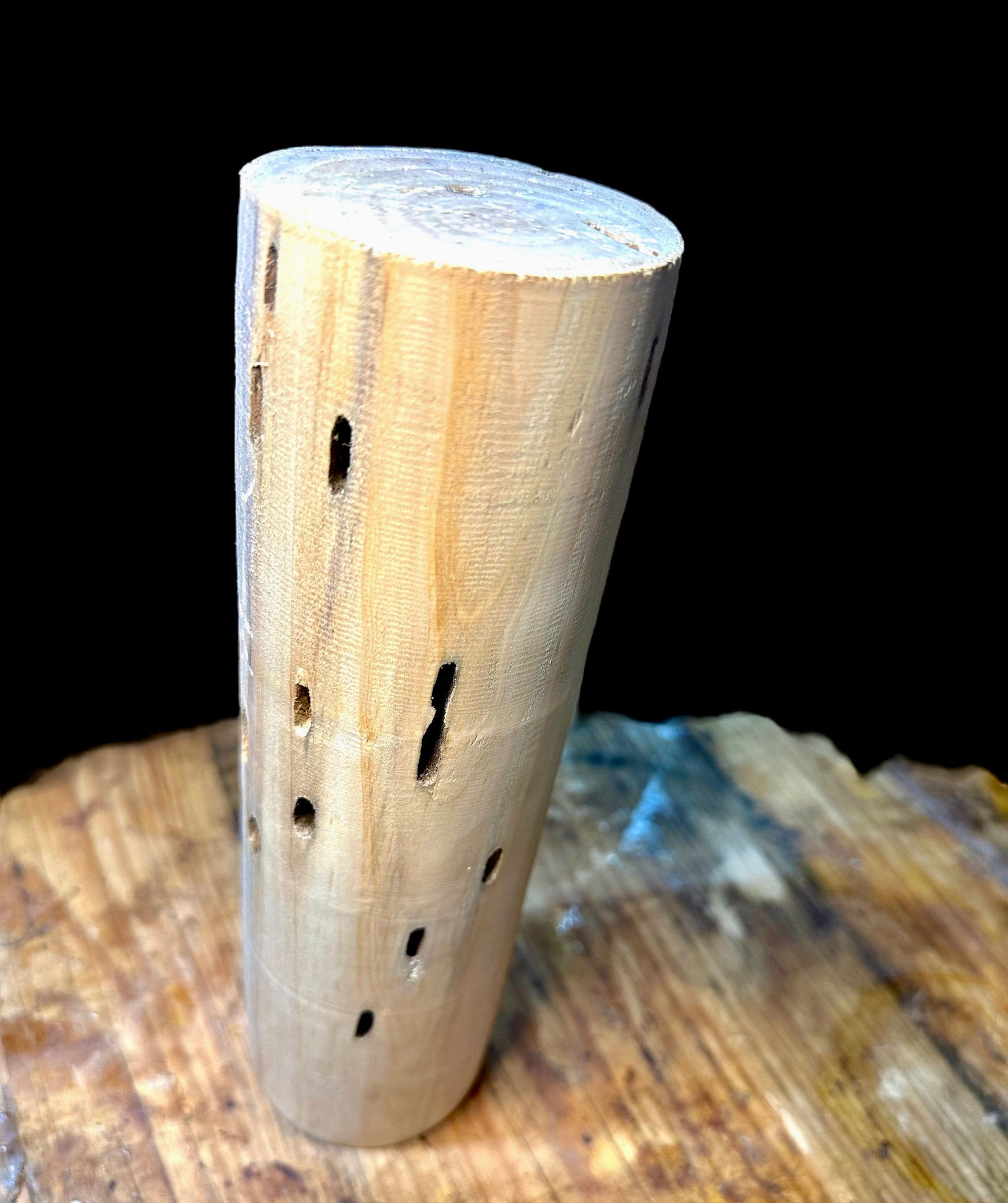 Blue Stained Pine Wood Hand Turned Log Bug Hotel - Etsy