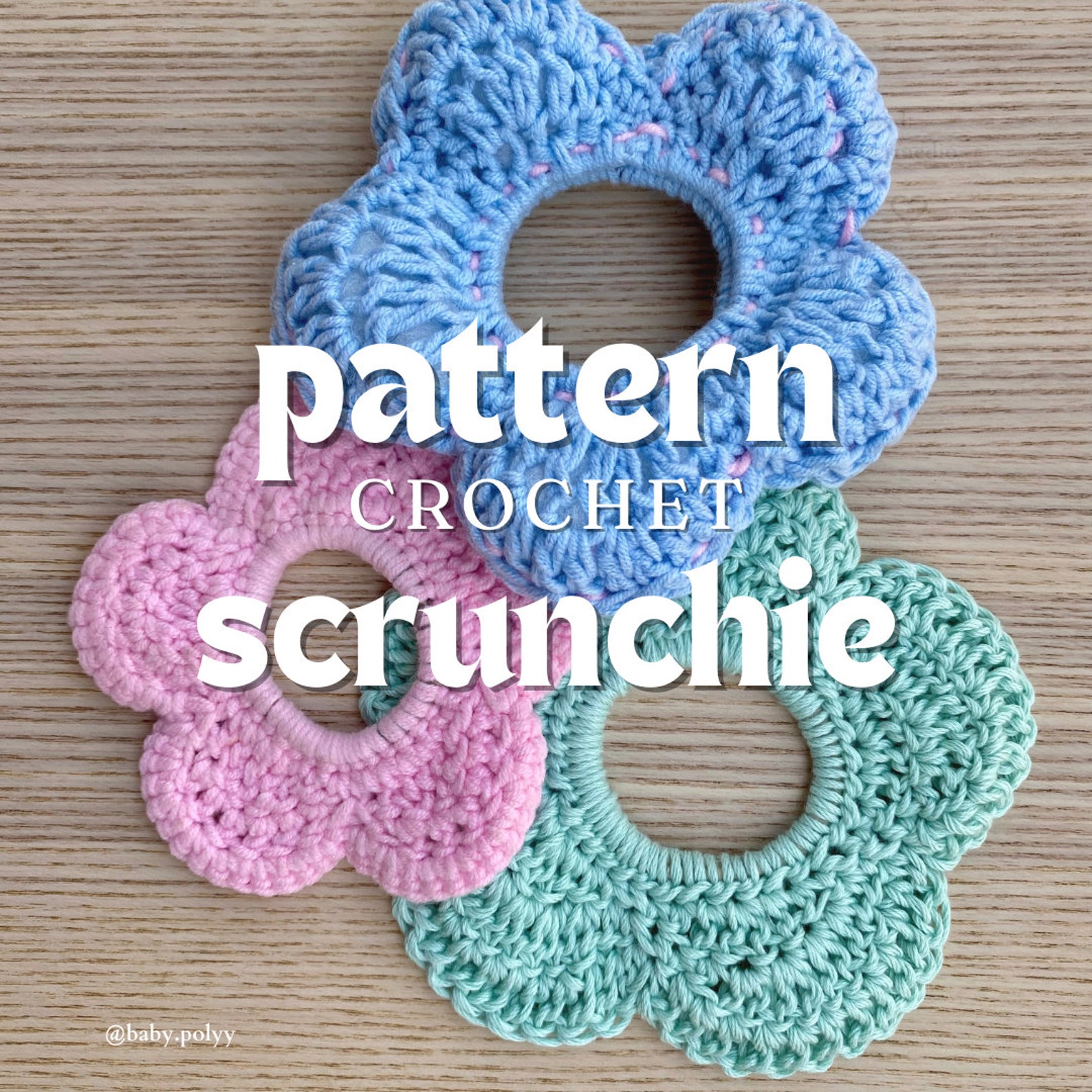 EN Pattern - Flower Scrunchie Crochet Pattern - Etsy