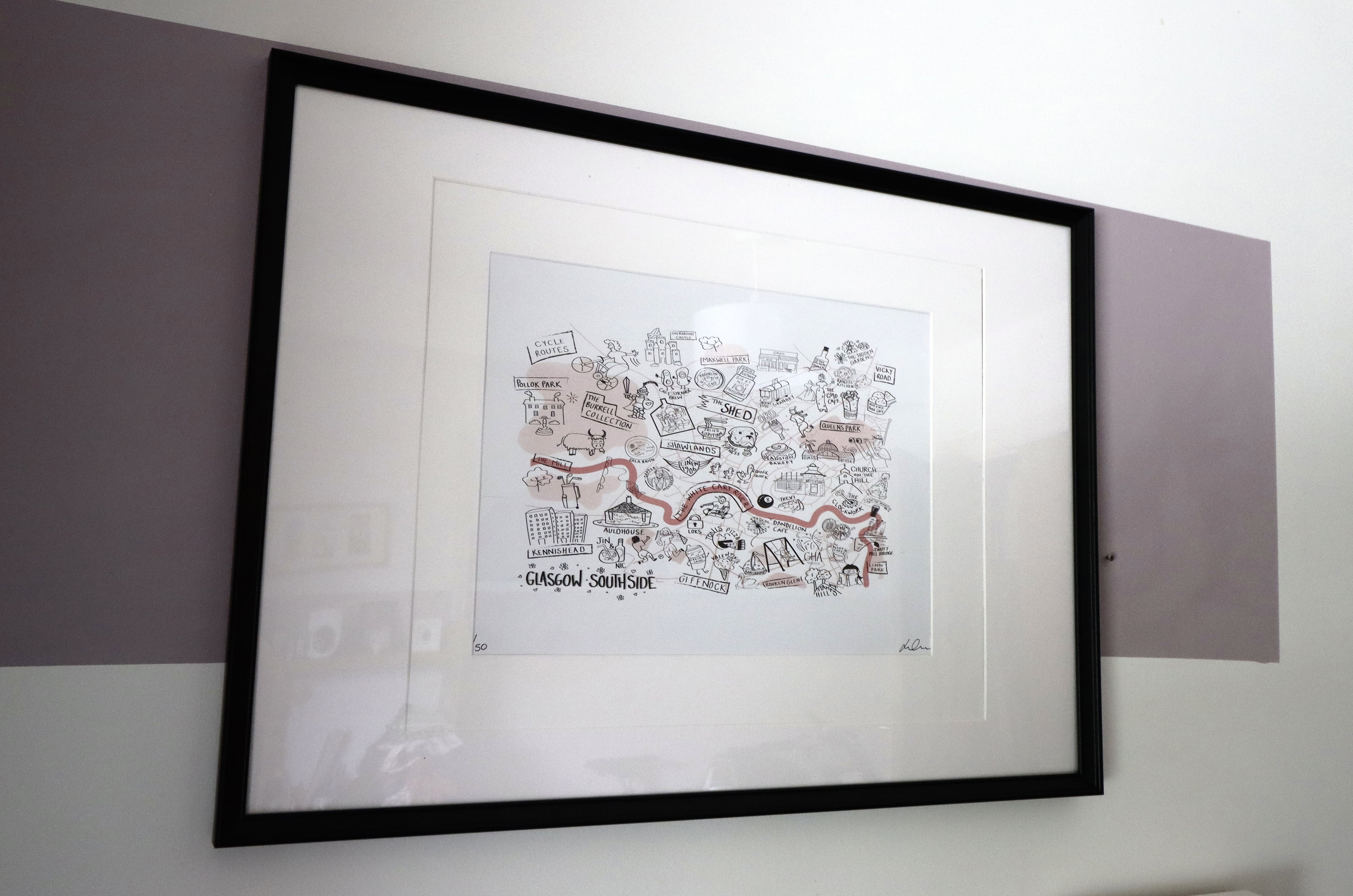 Glasgow Print - Southside Map - Etsy