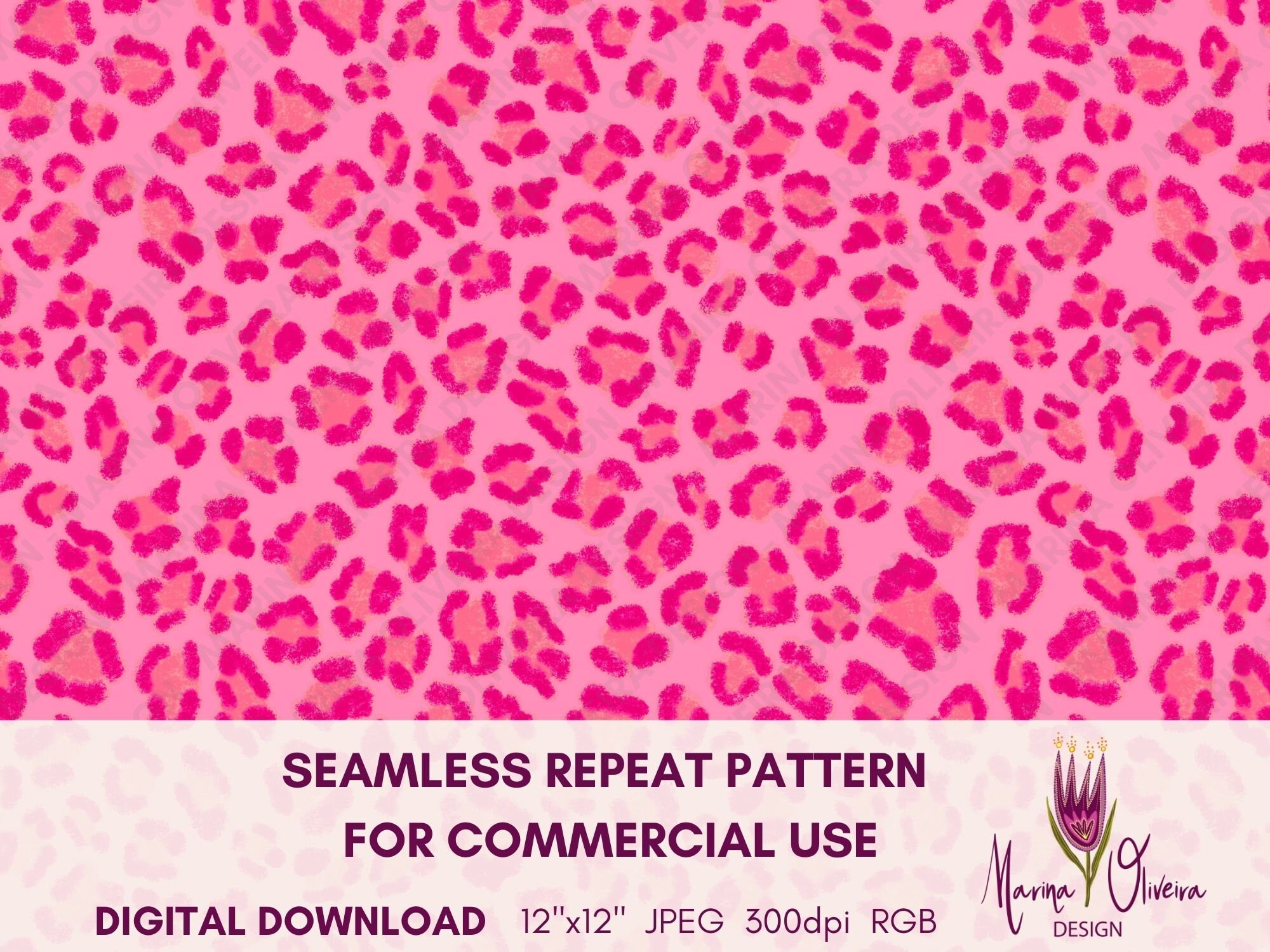Pink Cheetah Pattern, Skecthy Animal Print Seamless Pattern for Fabric ...