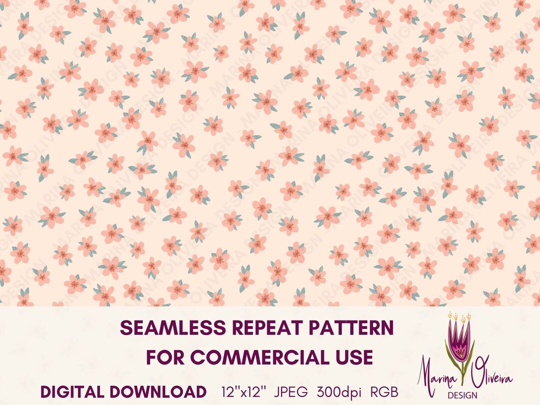 Ditsy Floral Pattern, Neutral Boho Floral Seamless Pattern for Fabric ...