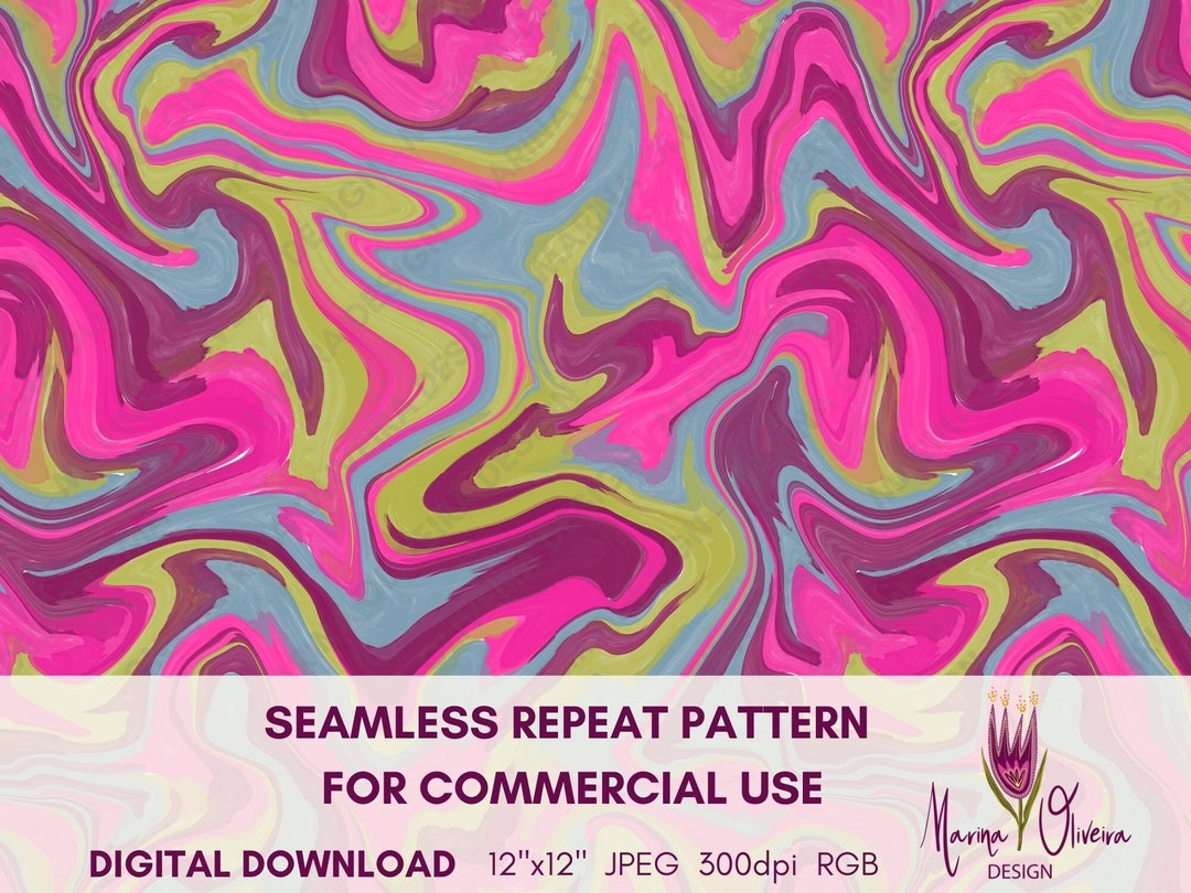 Retro Swirls Seamless Pattern, 70s Y2K Fabric Print (digital File) - Etsy