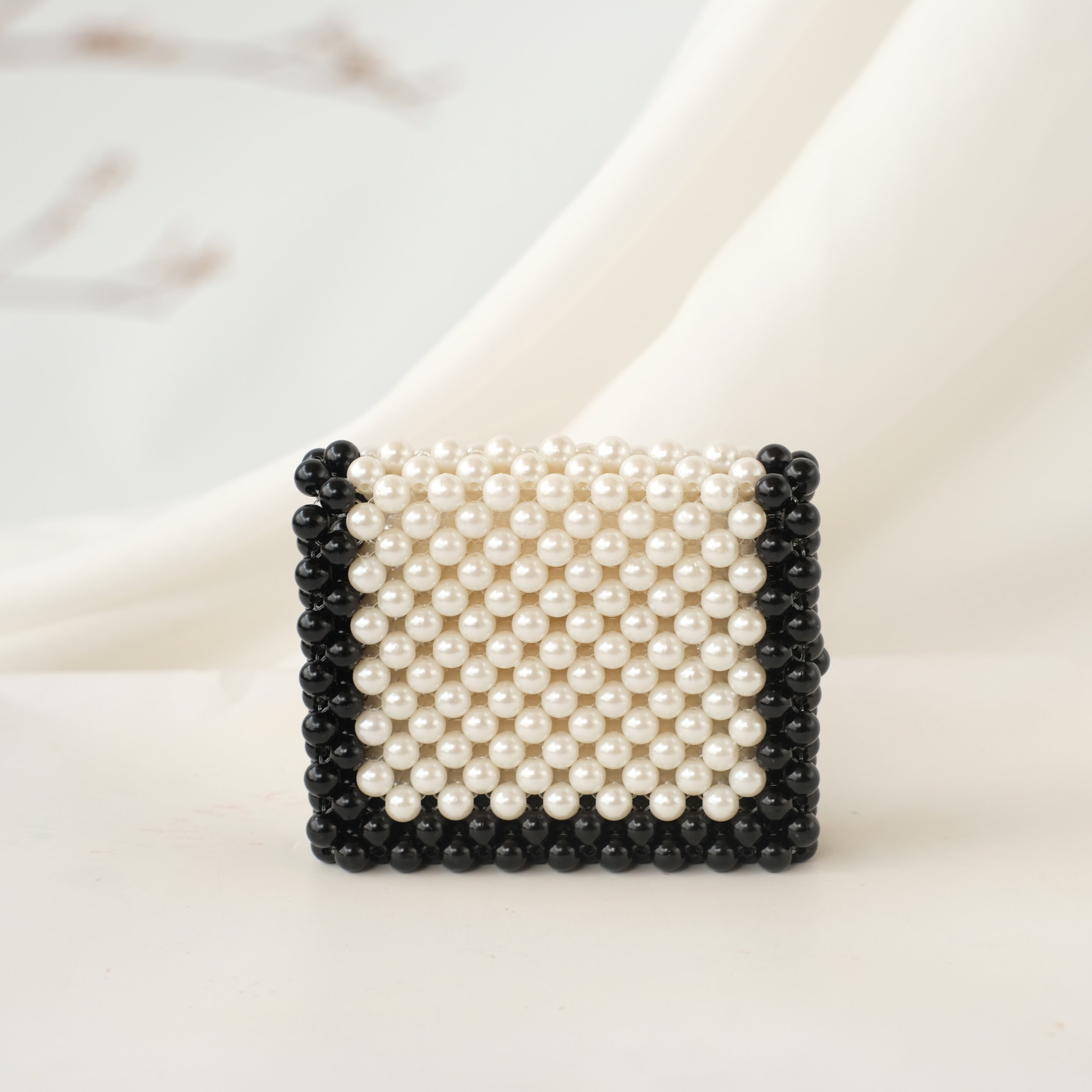 Handmade Beaded Card Holder: Pearl Mini Wallet - Etsy